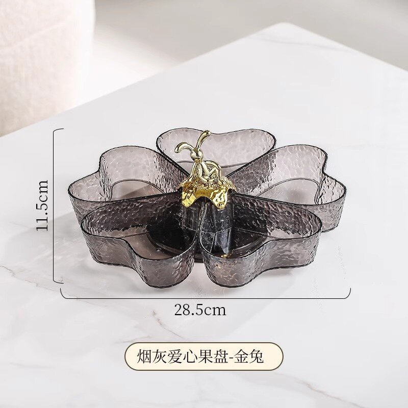 Вращающаяся тарелка для сухофруктов для домашнего использования, тарелка для закусок на кофейном столике в гостиной, новый роскошный стиль, высококачественная тарелка для хранения фруктов