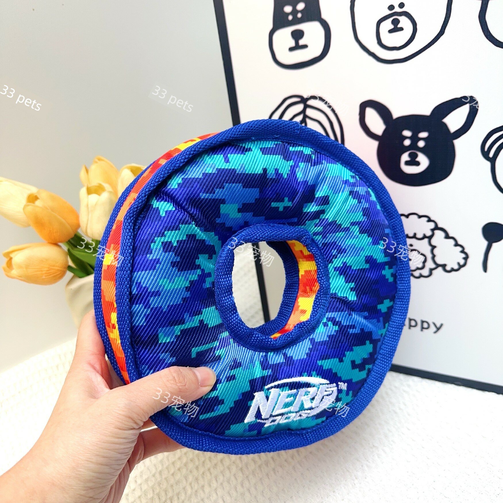 Игрушка для собак NERF из ткани Оксфорд, плетеная, для перетягивания каната, длинная, интерактивная, устойчивая к