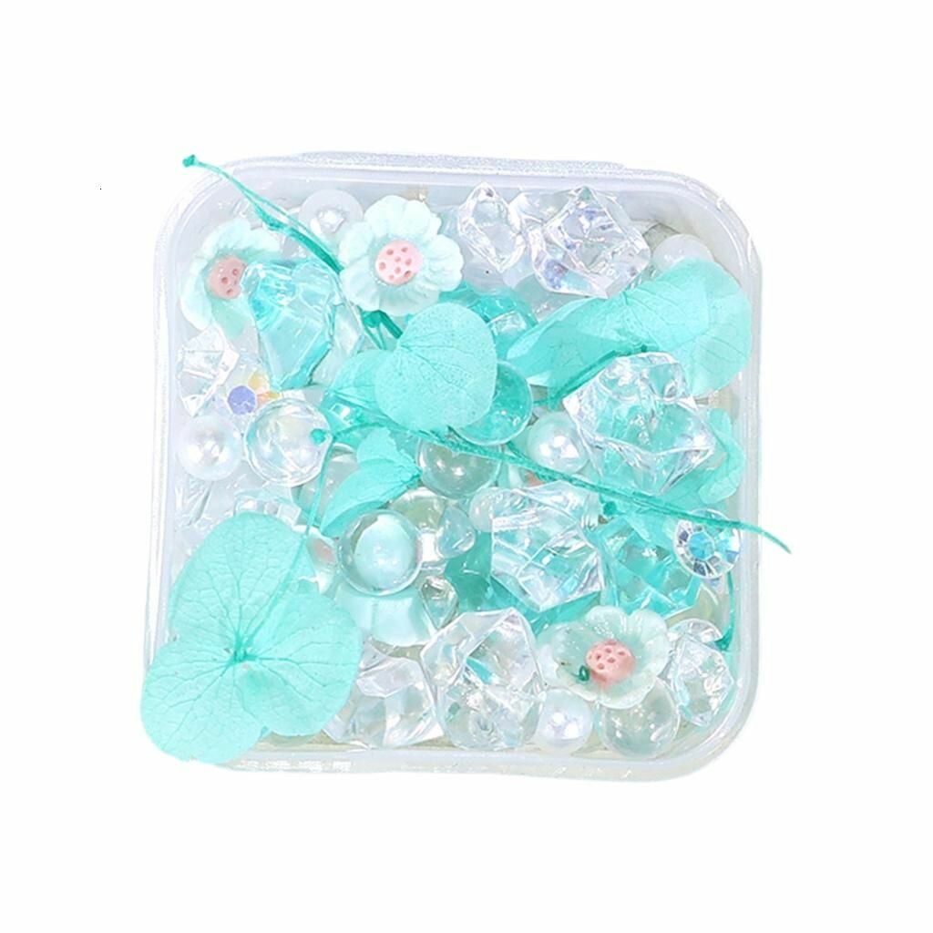 Художественная композиция из сухоцветов в смоле с камнями и жемчугом, - 5