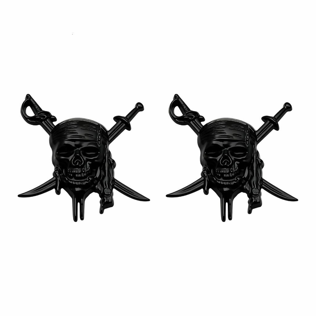 Металлическая эмблема "Череп" для авто, Черный