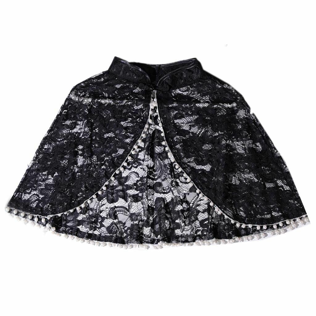 Винтажный плащ-накидка для чэньшама с кисточками, Черный