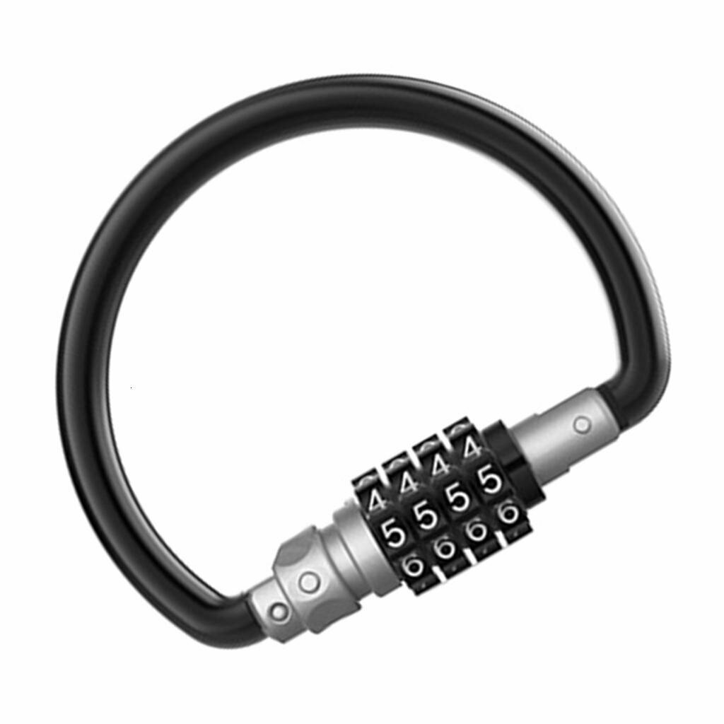 Велозамок цинковый сплав, 4-значный кодовый замок, Серый