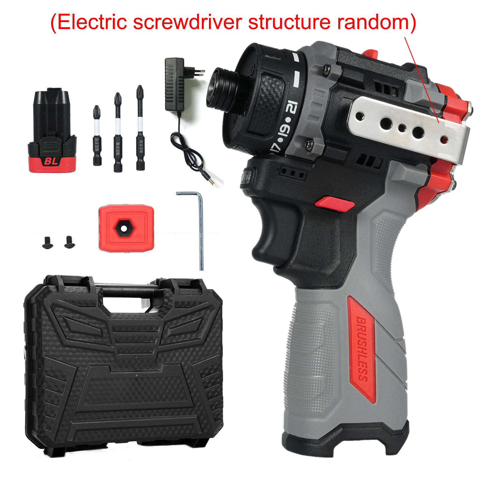 Бесщеточный электрошуруповерт 16,8 В, молоток, 45 Нм, 1600 об/мин, литиевый аккумулятор, электрический шуруповерт с регулировкой крутящего момента, 2-скоростной регулировкой для дерева, ПВХ и АБС-пластика.