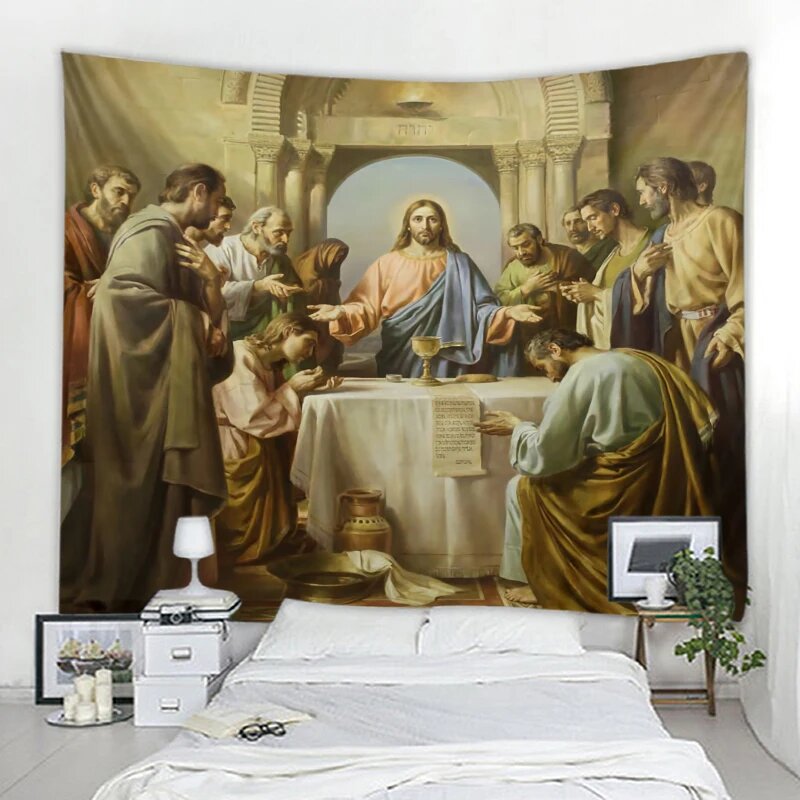 Гобелен "Тайная вечеря", полиэстер Белый, 150x150cm, Бренн