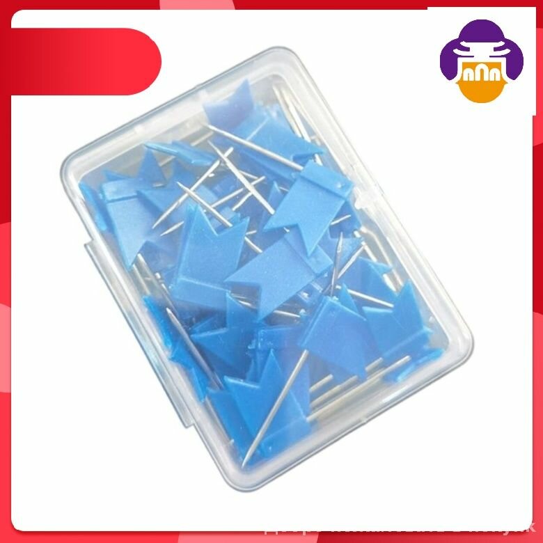 Эксклюзивные синие флажки для доски пробковой, 50 штук