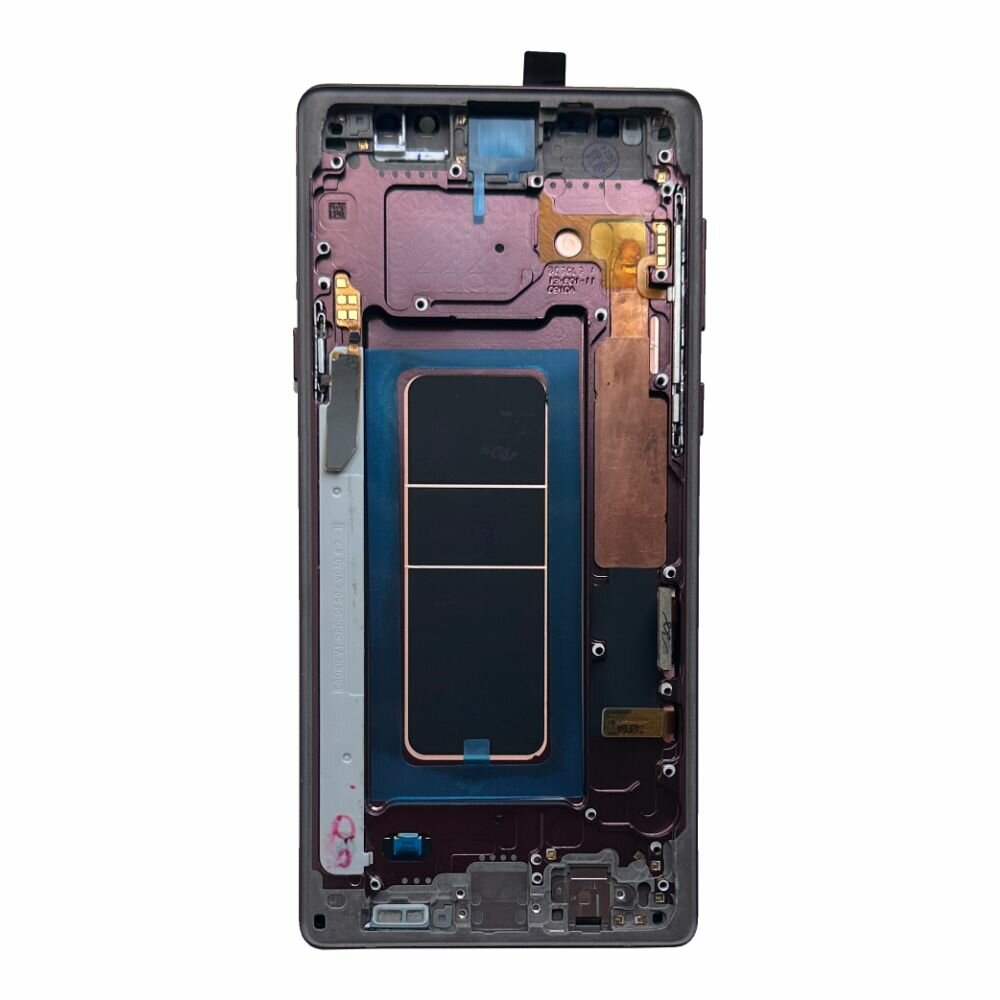Дисплей в сборе с рамкой для Samsung Note 9 SM-N960F бургунди — запасная часть для ремонта смартфона