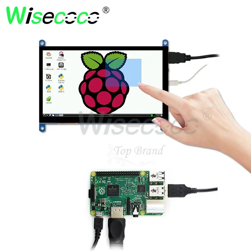 Все в одном 7-дюймовый сенсорный экран raspberry pi дисплей 1024x600 IPS дисплей с мультитач