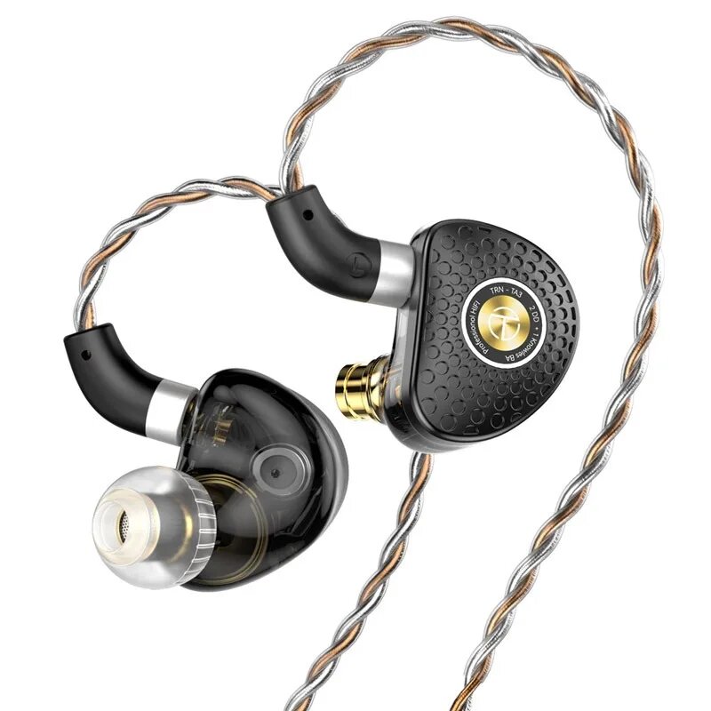 Наушники-вкладыши TRN TA3 с тремя часами, двумя кольцами, сменным железным проводом, тяжелыми басами и двойными магнитными схемами.
