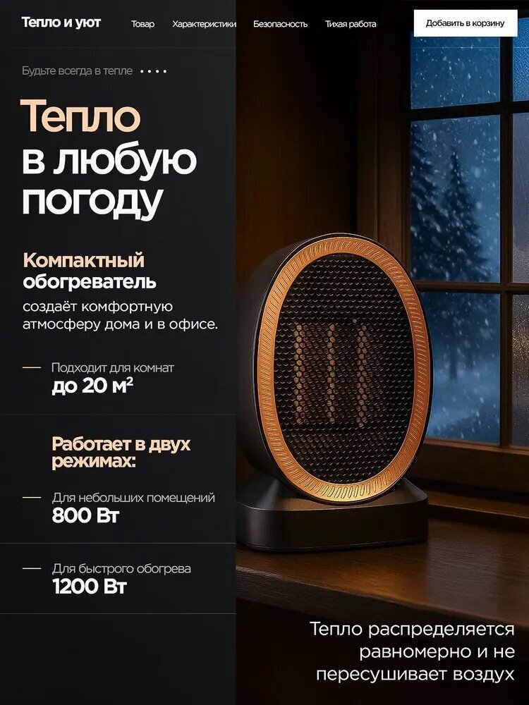 Обогреватель тепловентилятор для дома — фото 1