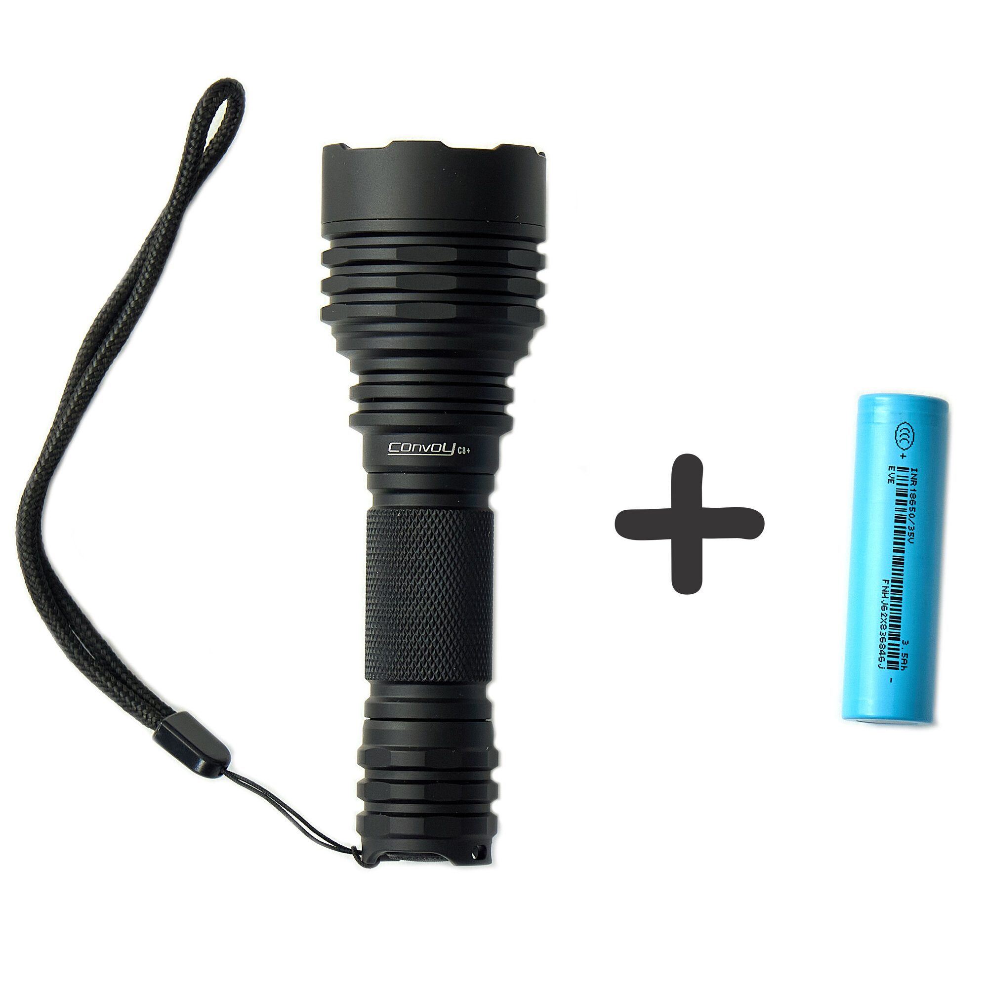 Фонарь Convoy C8+ (2000лм) с аккумулятором EVE INR8650/35V (3500mAh)