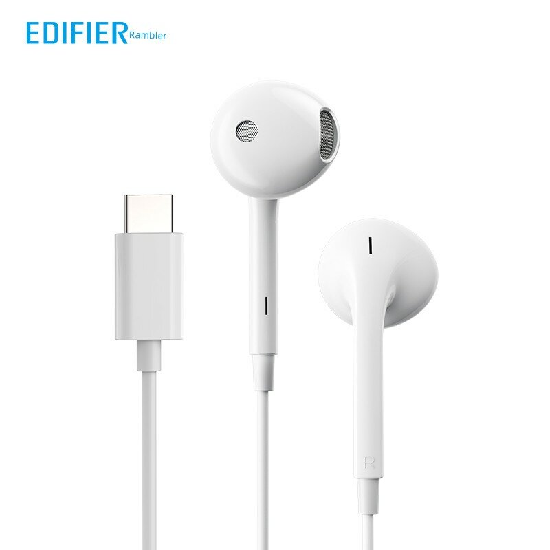 Edifier Наушники проводные вкладыш с интерфейсом Type-C белый высококачественный звук для мобильных телефонов пара