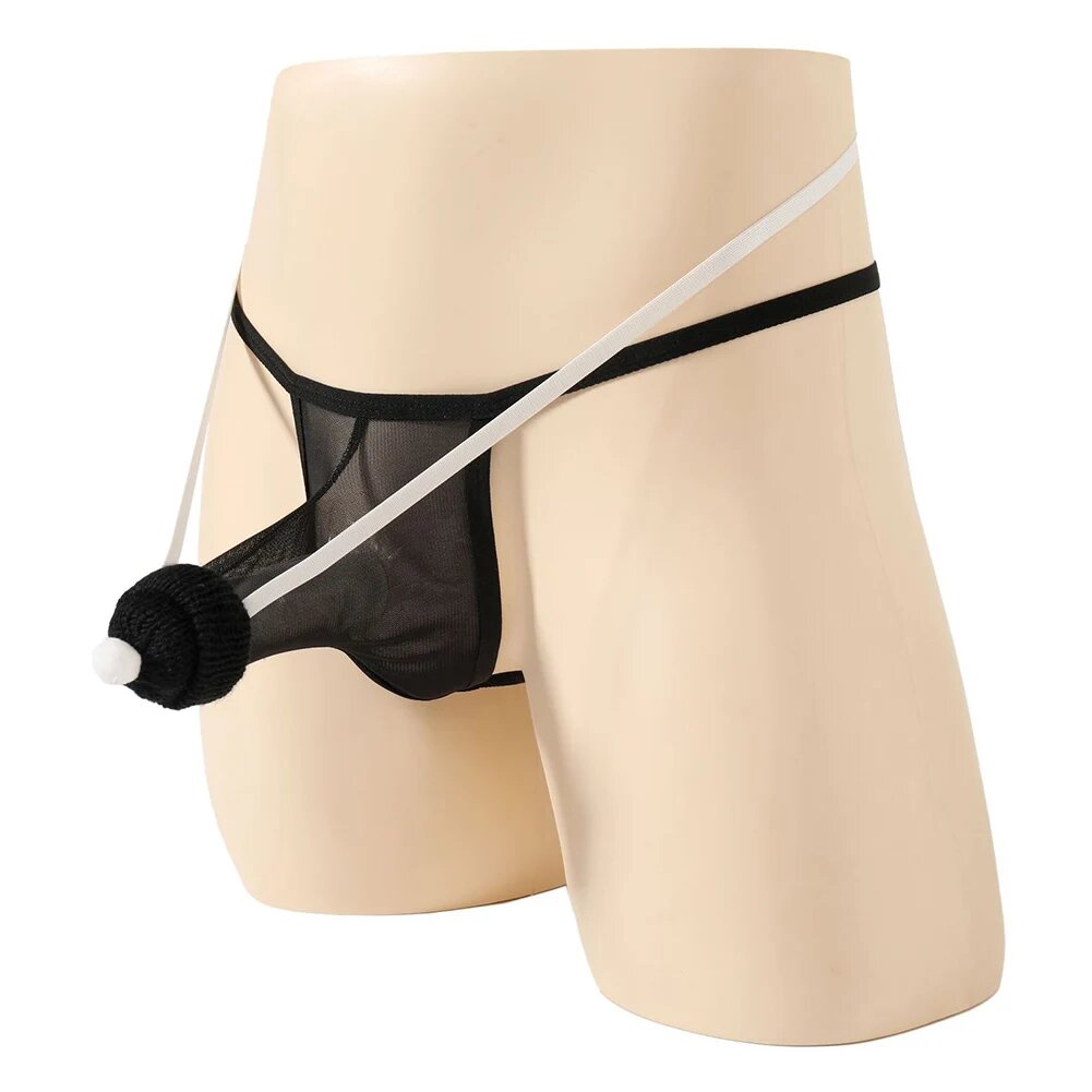 Мужские сексуальные рождественские трусики, эротическое нижнее белье, сексуальные Tоy для мужчин, Т-образная спинка, выпуклая сумка, нижнее белье, сетчатые стринги, двойные трусы-стринги Black2