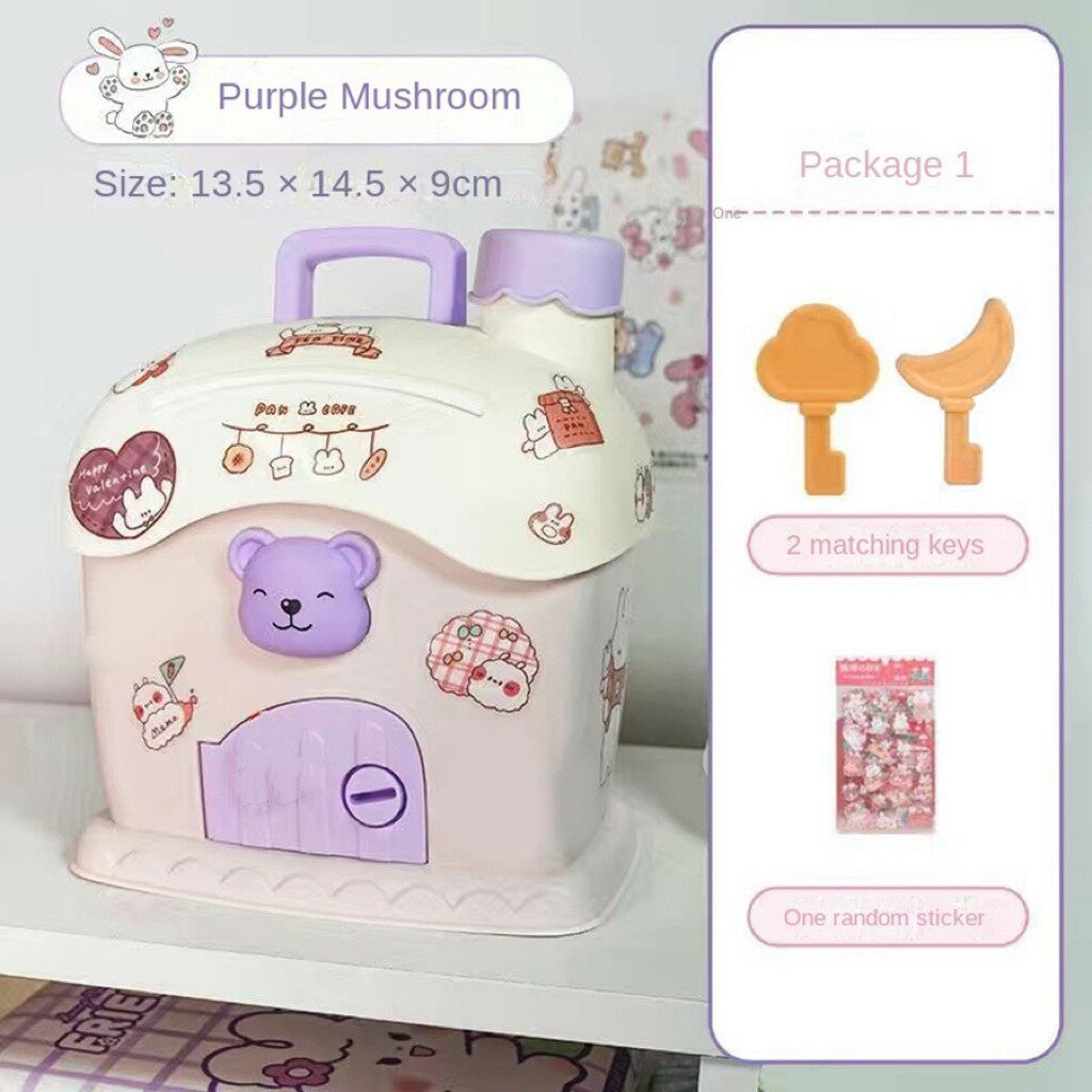 Новая детская копилка с мультяшным медведем, копилка для монет, вход и выход, маленький домик, игрушка для мальчиков и девочек