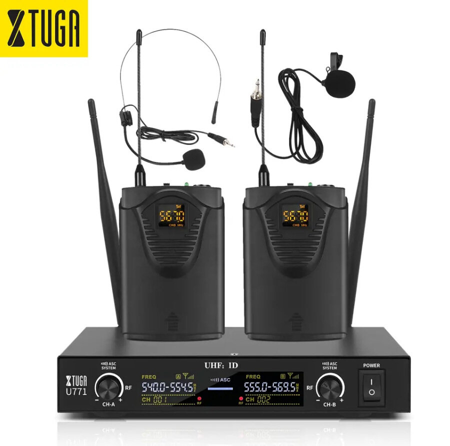 2026 Новейший одноканальный UHF FM микрофон для выступлений, встреч и лекций с гарнитурой и бодипаком U771