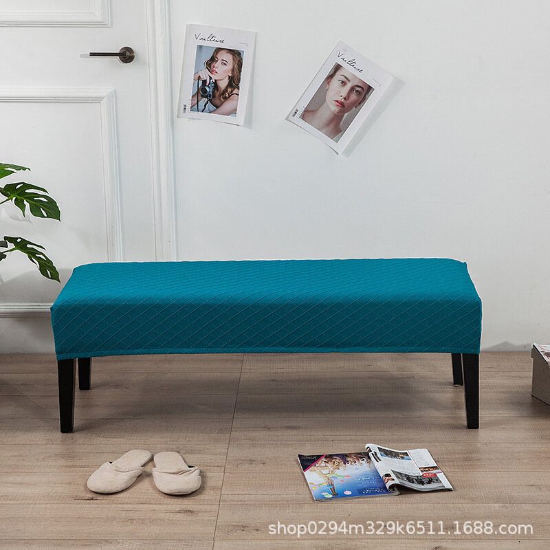 Эксклюзивный чехол для скамьи с эластичной толстой жаккардовой клеткой, длинный кожаный чехол для скамьи для дома и отеля, чехол для сиденья при смене обуви