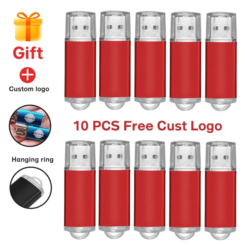 USB 2.0 флеш-накопитель 4-64 ГБ набор из 10 штук 128 млн, 10pcs red