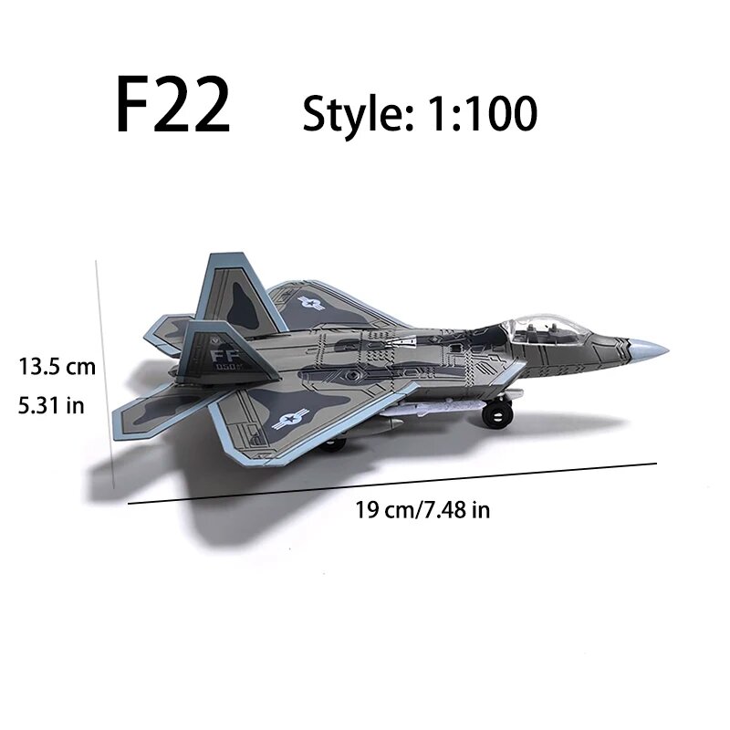 Модель самолетов из пластика Серый, F22