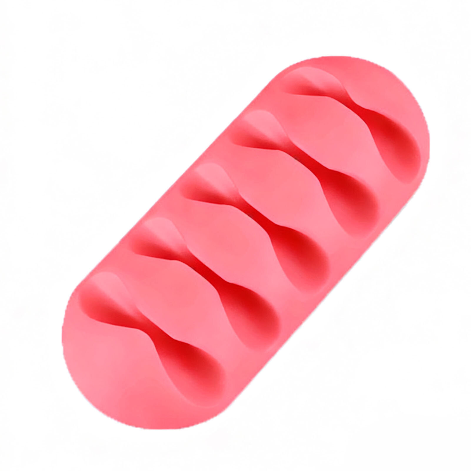 Гибкий кабельный зажим, простая установка, прочное крепление, многоцелевое использование, для организации проводов, офисные принадлежности, красный, 5 отверстий.