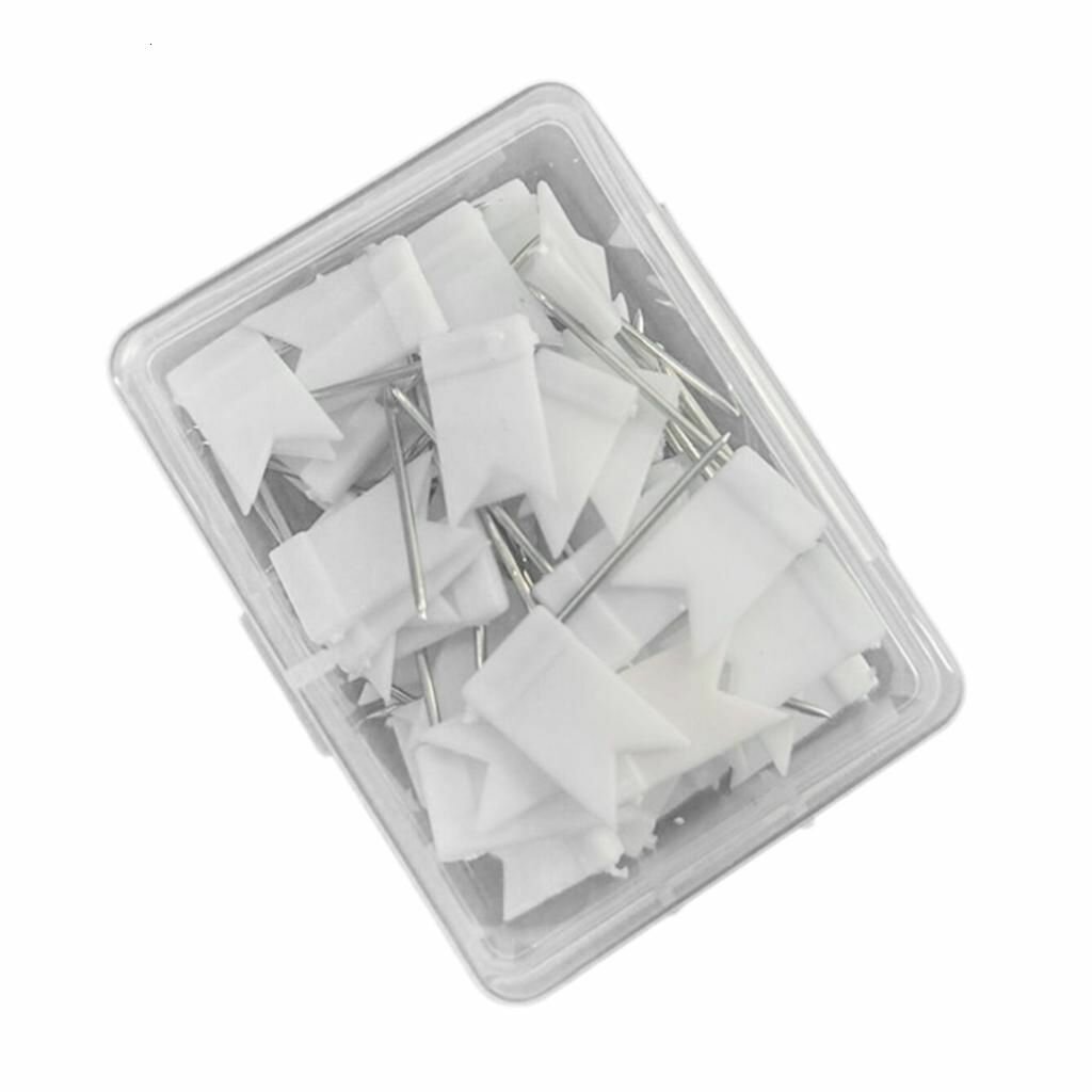 50 шт цветные кнопки для офиса и школы, Белый