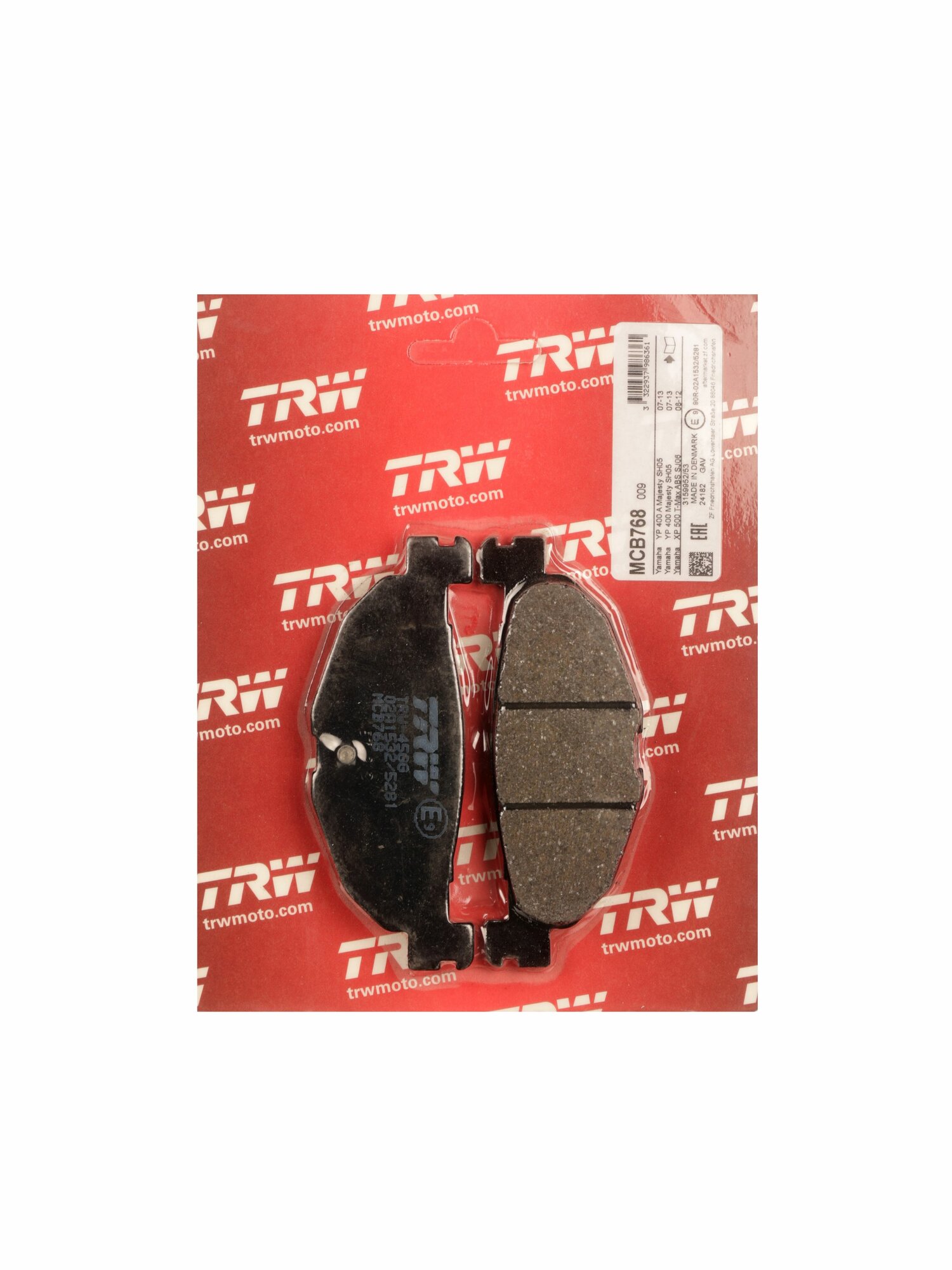 Колодки тормозные дисковые для мото передние TRW (MCB768)