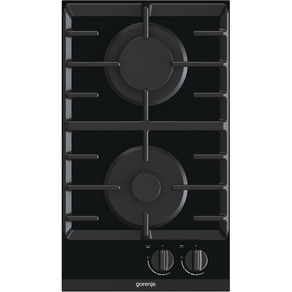 Варочная панель Gorenje GC321B, газовая, двухконфорочная, дизайн домино, черная