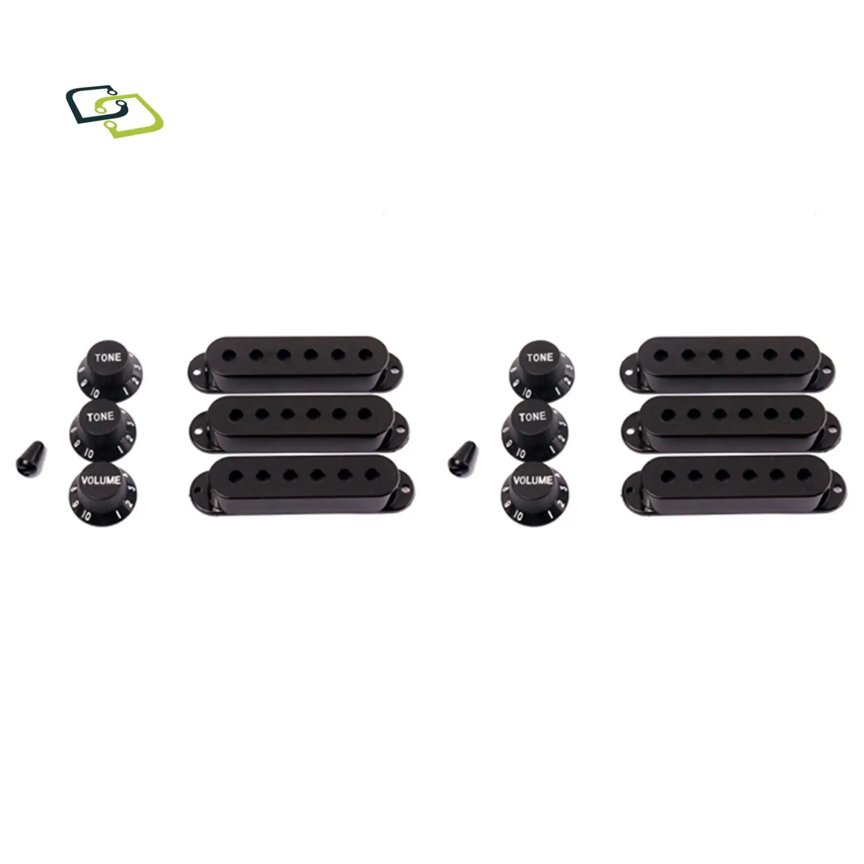 Крышки звукоснимателей и ручки для гитары Fender Stratocaster, черные