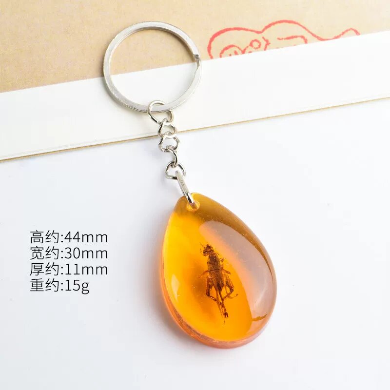 Подлинный образец насекомого в янтаре, брелок-подвеска для ключей: скорпион, бабочка, паук. Персонализированный