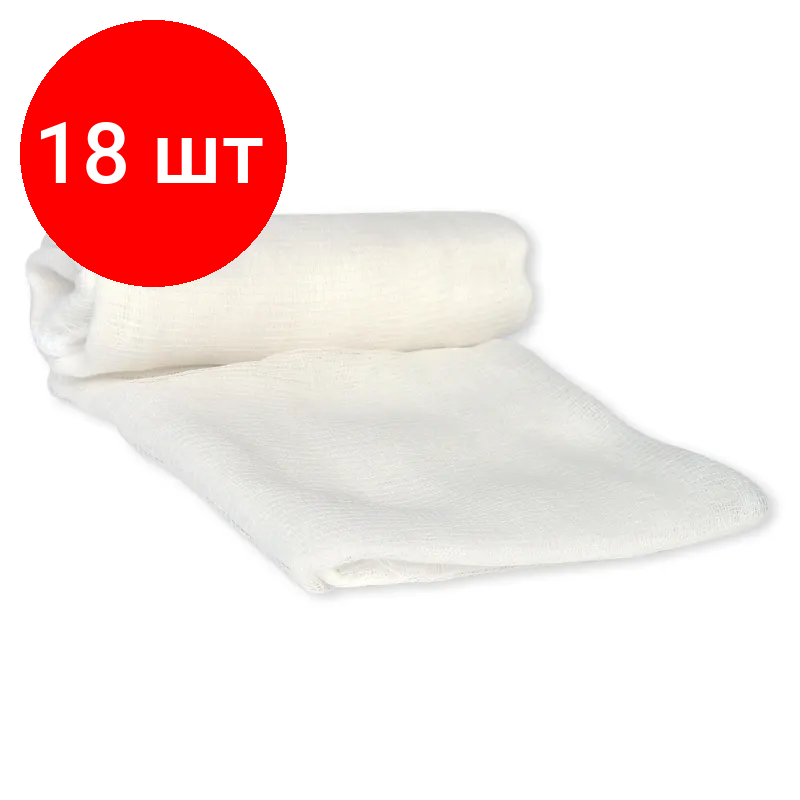 Комплект 18 штук, Перевяз. ср-ва Отрез марлевый нестер. 1м. пл.28г, Лейко