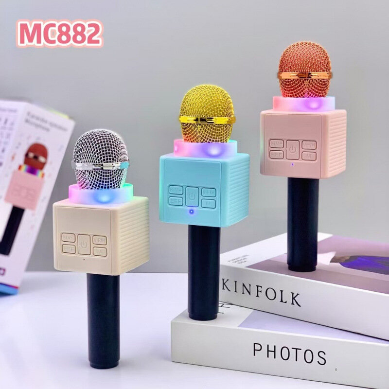 MC882 Певец Ручной Микрофон Домашнее Караоке Устройство Микрофон и Колонка Интегрированный Беспроводной Bluetooth Универсальное Караоке
