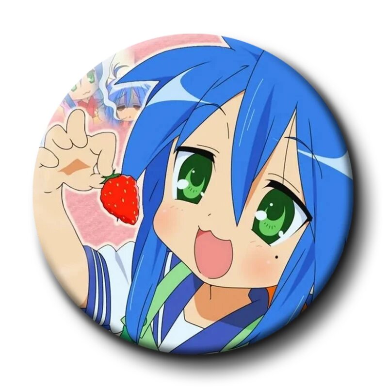 Милая аниме Lucky Star, эмалированная брошь, булавка, мультяшная фигурка, Konata Izumi Kagami Tsukasa Miyuki, значок, ювелирные аксессуары для рюкзака