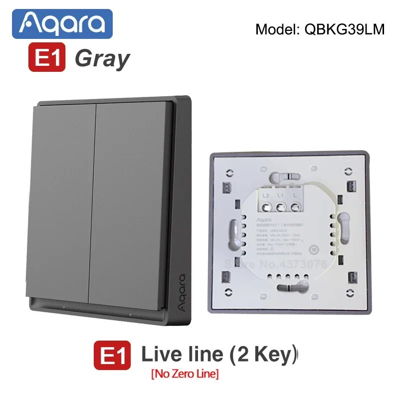 Aqara E1 Gray 2key, No Neutral
