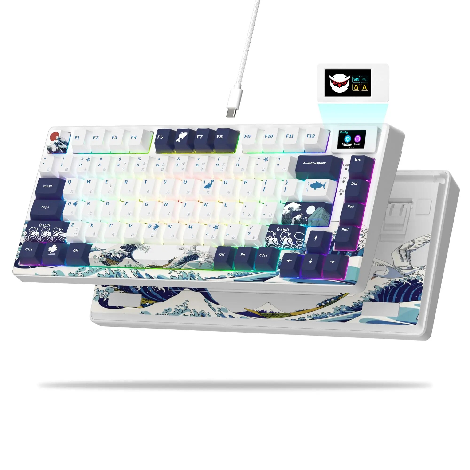 Механическая игровая клавиатура WOMIER S-K80 75% белый