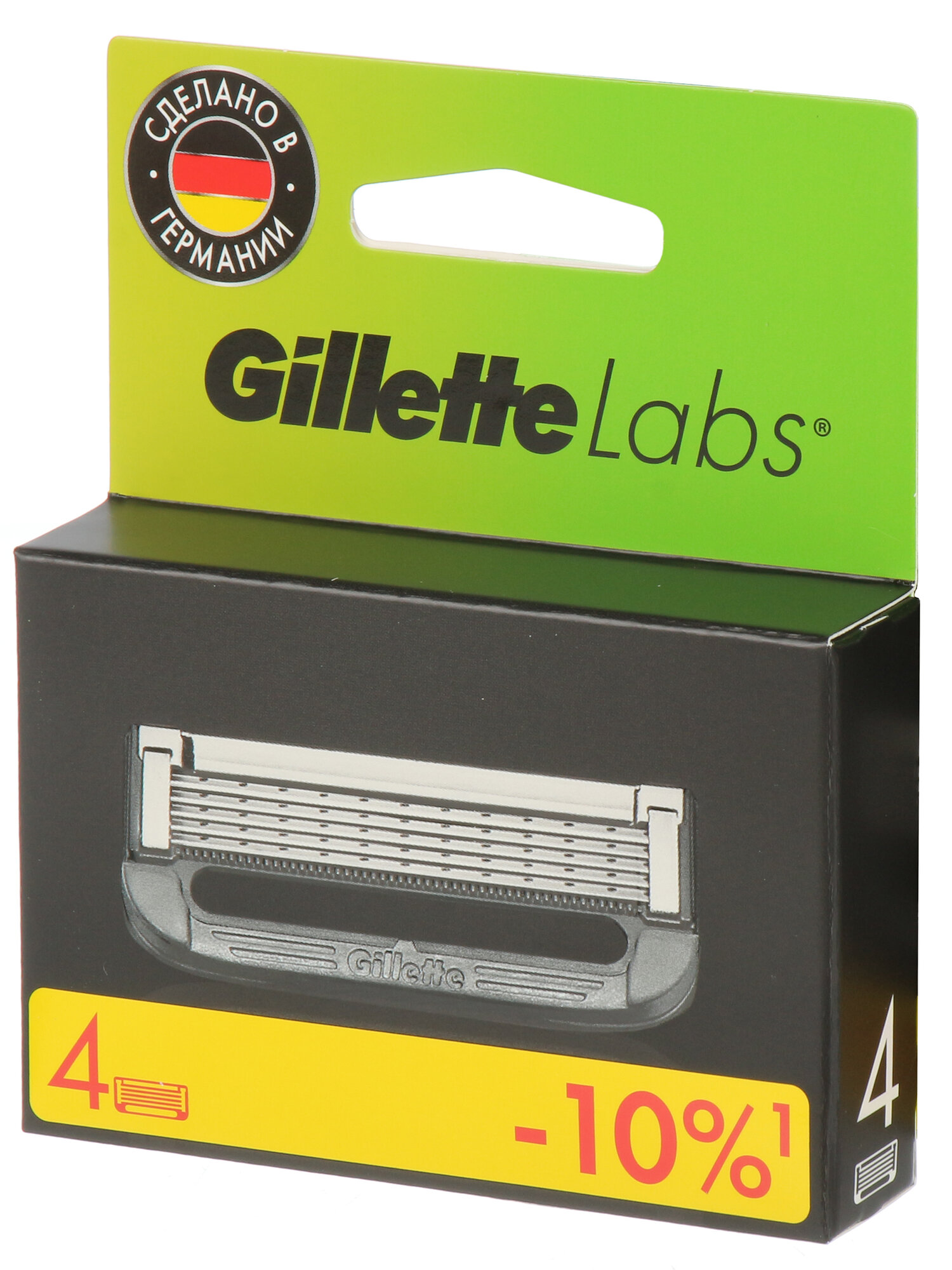 Сменные кассеты Gillette Labs для мужской бритвы, 4 штуки в упаковке, оригинальные лезвия для гладкого бритья