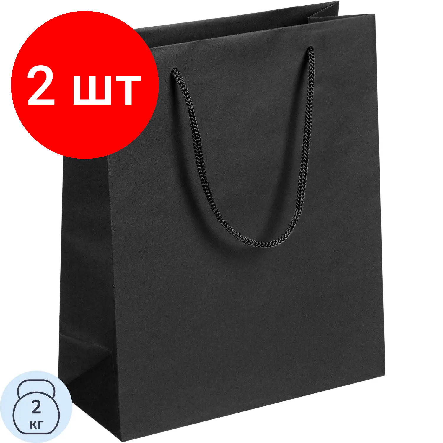 Комплект 2 штук, Пакет подарочный бумажный Vid M, черный 20971.30