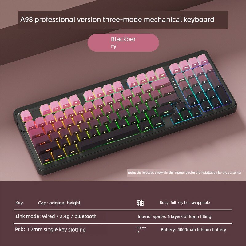 Механическая беспроводная клавиатура Daryou A98 Professional Edition с боковой гравировкой, настраиваемая, RGB, с