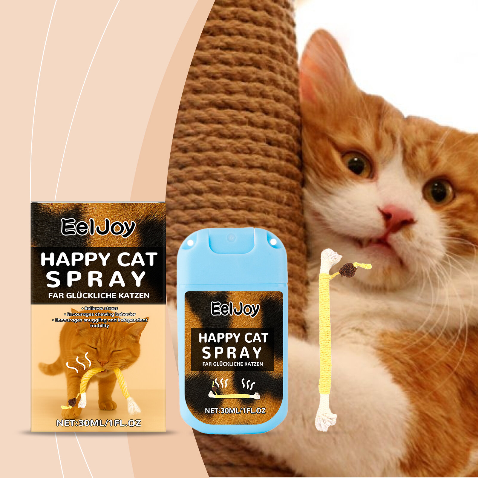 Спрей с кошачьей мятой, долговечный аромат, жевательная веревка, устойчивая к царапинам, повышает жизненную силу питомца, веселый спрей с кошачьей мятой