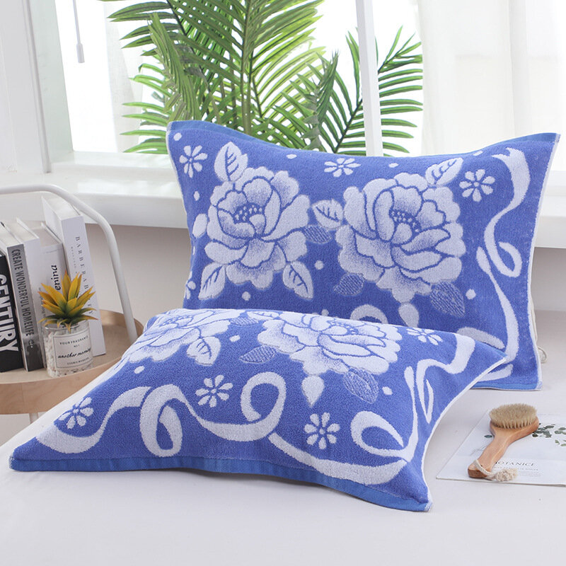 Набор подушек и полотенец из чистого хлопка, утолщенные и увеличенные, для взрослых, свадебные, полностью хлопковые, старинные махровые полотенца для дома, впитывающие пот