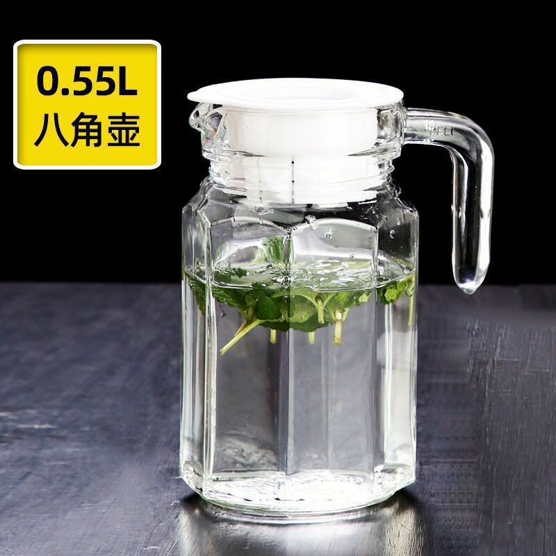 Утолщенный кувшин из безсвинцового стекла большой емкости, кувшин для холодной воды, кувшин для напитков, кувшин для сока, кувшин для пива, домашняя бутылка для воды
