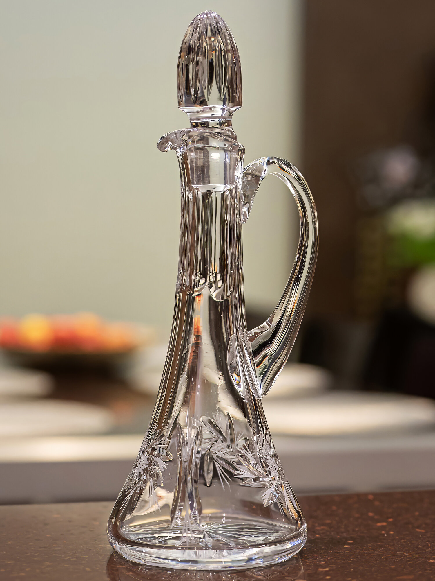 Хрустальный графин с крышкой и ручкой для вина / водки / алкогольных напитков, объем 0.15 литра, Неман 6244-900/18