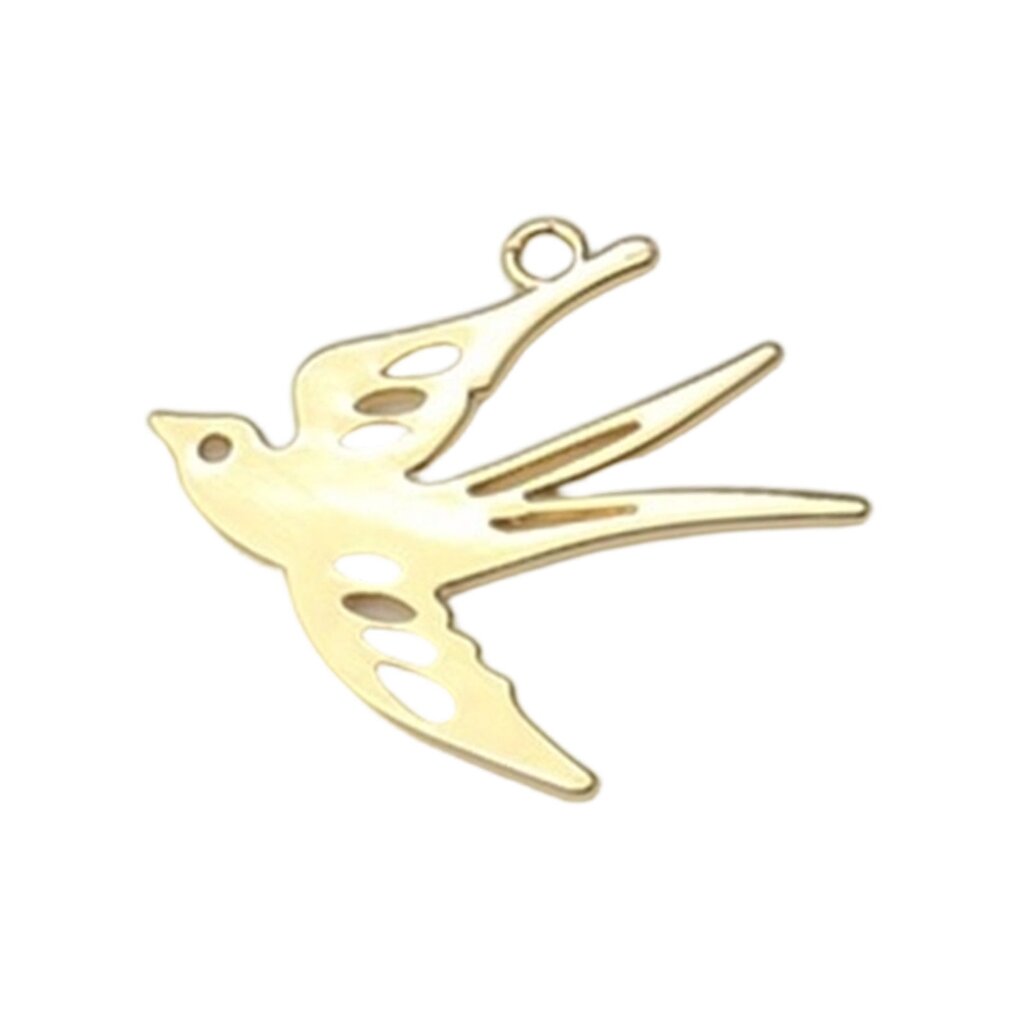 Стильный брелок в форме ласточки с полым дизайном, ювелирный компонент из высококачественного сплава для создания аксессуаров