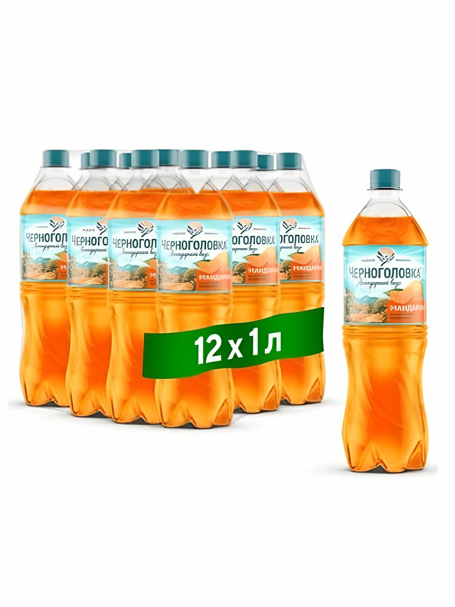 Напиток "Лимонад Черноголовка" Мандарин газированный, 1000 мл. ПЭТ. Упаковка 12 шт.