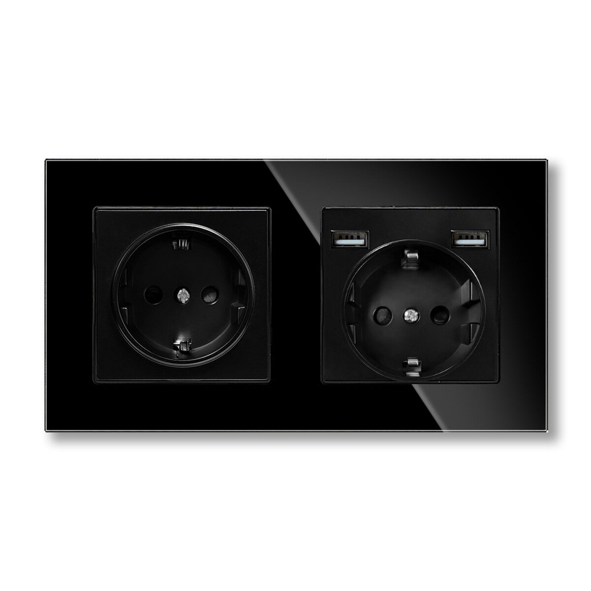 Настенная розетка R Series 86 типа европейского стандарта с USB и Type-C, стеклянная панель, скрытая круглая коробка для установки