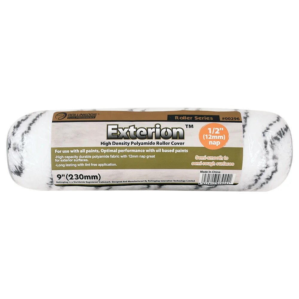 Малярный валик Rollingdog Exterion 230 мм, премиум полиамид, ворс 12,7 мм, под бюгель 8 мм, 296