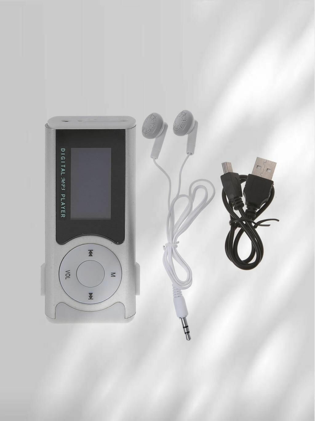 Мини USB MP3-плеер с LCD-экраном и картой 32GB, Серебро