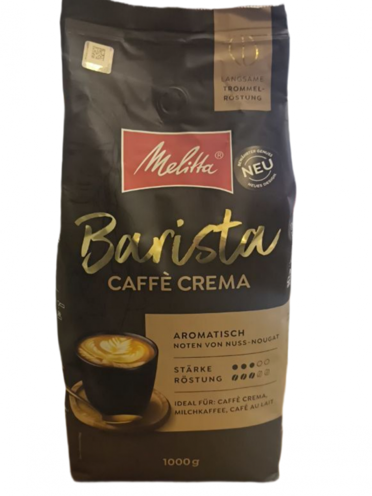 Melitta Barista Caffe Crema кофе в зернах 1 кг пакет с клапаном