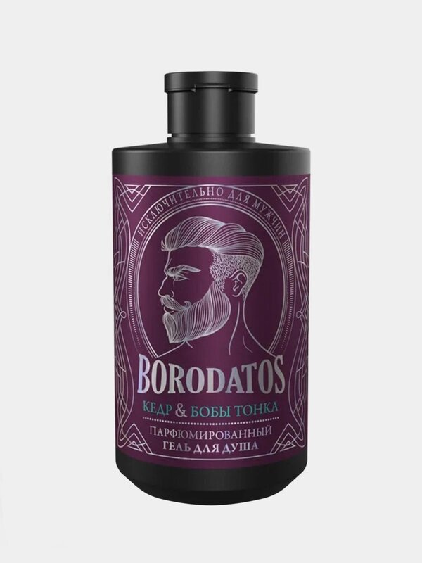 Парфюмированный гель для душа BORODATOS "Кедр, бобы тонка", 400 мл