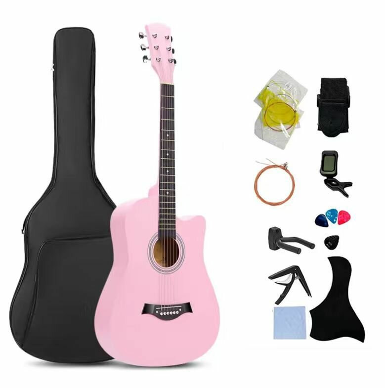 2025 Оптовая продажа от фабрики 38inch Гитара Полный набор аксессуаров / Укулеле Маленькая гитара 21inch Акустическая гитара