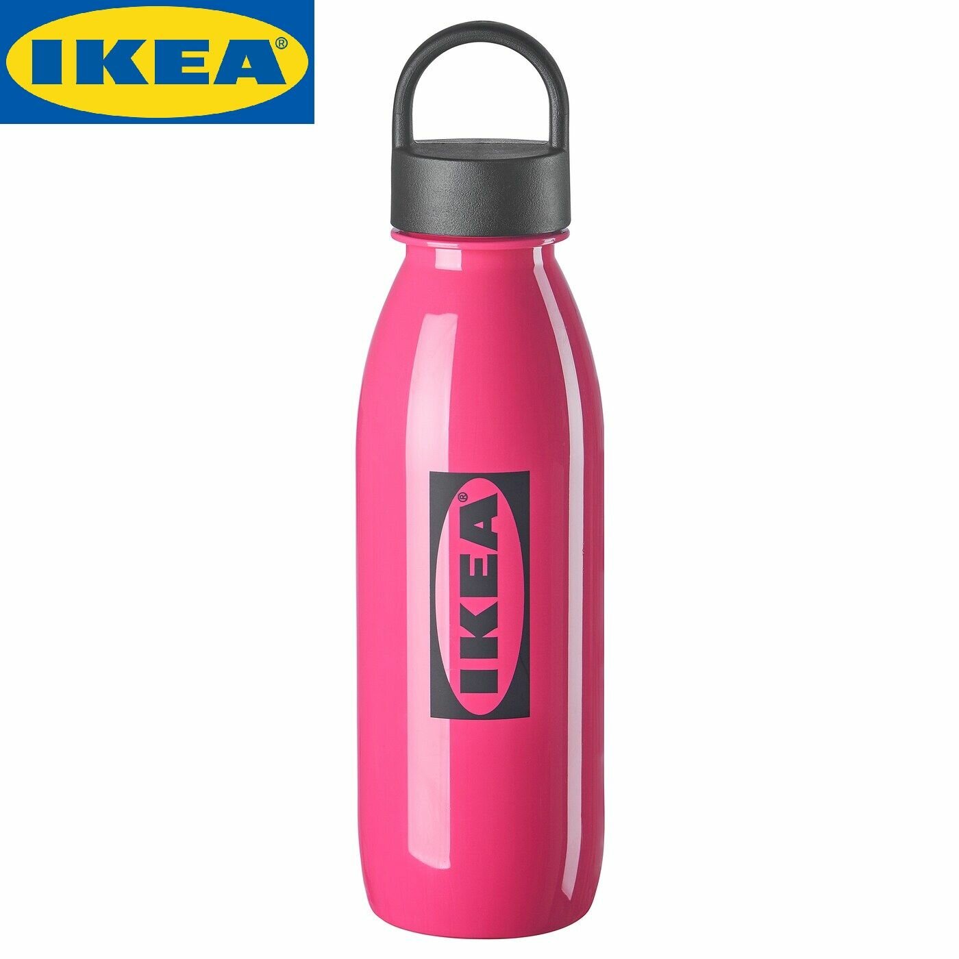 Бутылка для воды IKEA AURTIENDE икеа ауртиенде, ярко-розовый, 500 мл