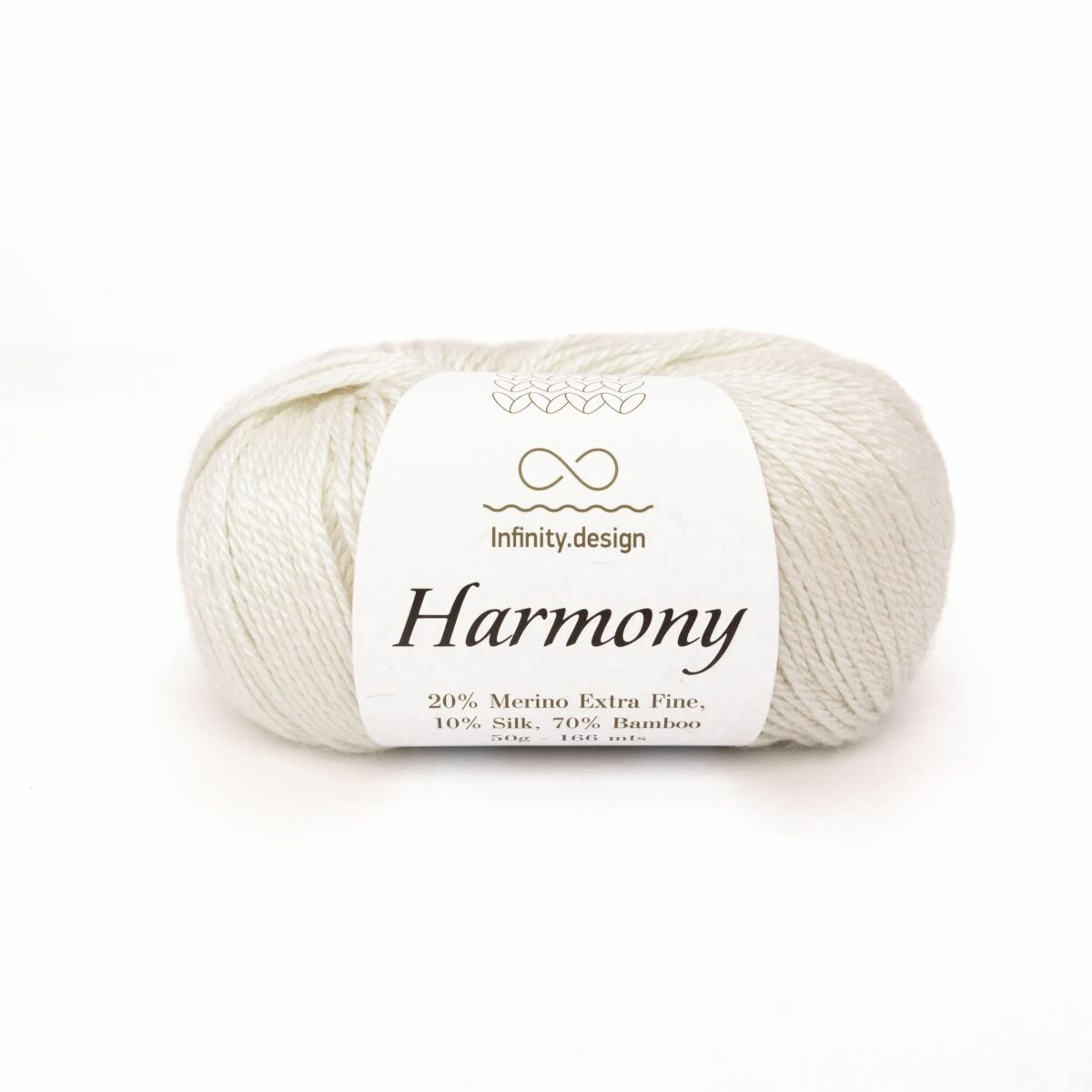 Пряжа для вязания Infinity Design Harmony (1002 White) 1 моток 50 г/166 м