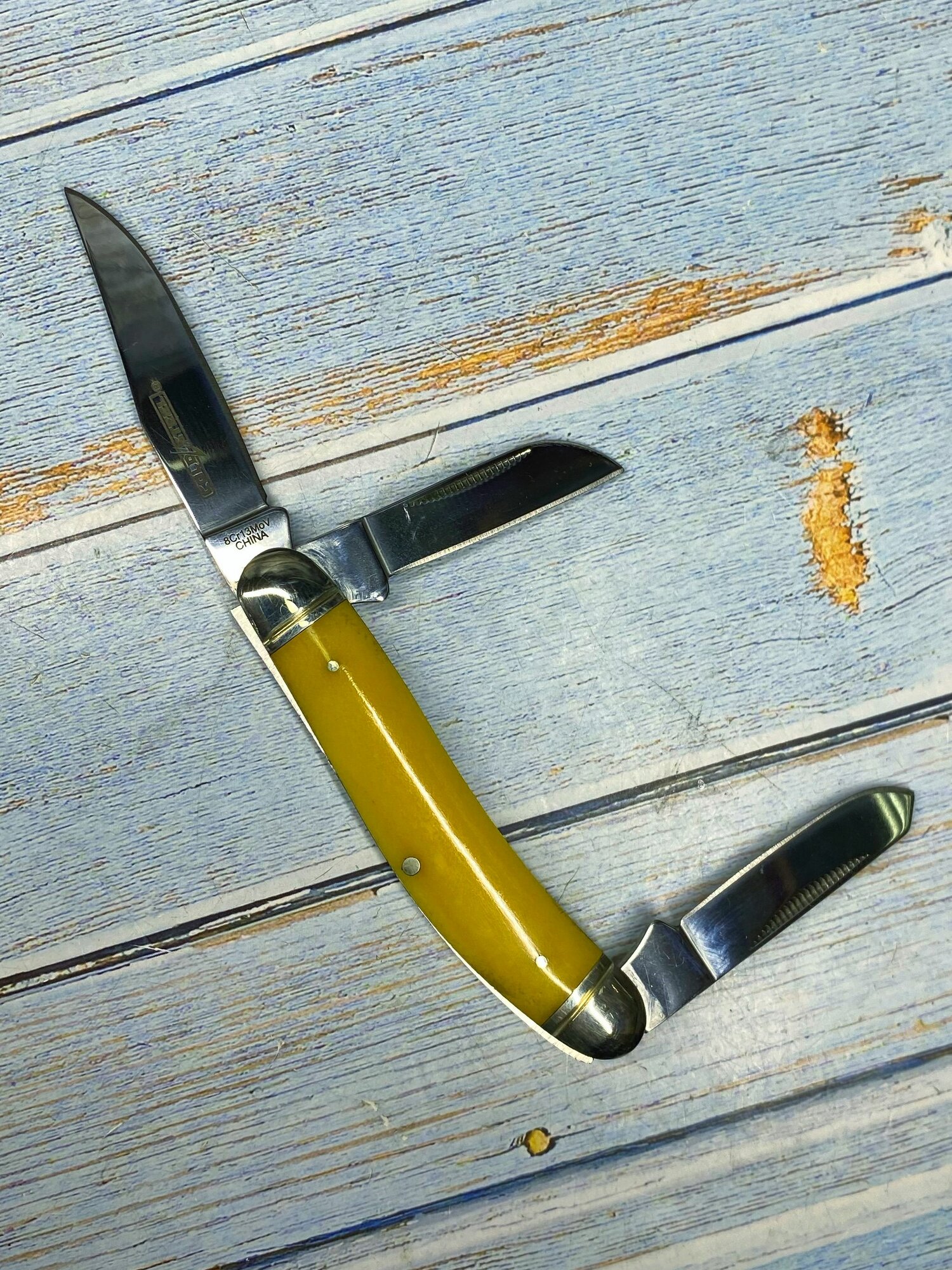 Складной многопредметный нож Cold Steel Gentleman s Stockman Yellow, FL-GNTLSTKMN-YBN